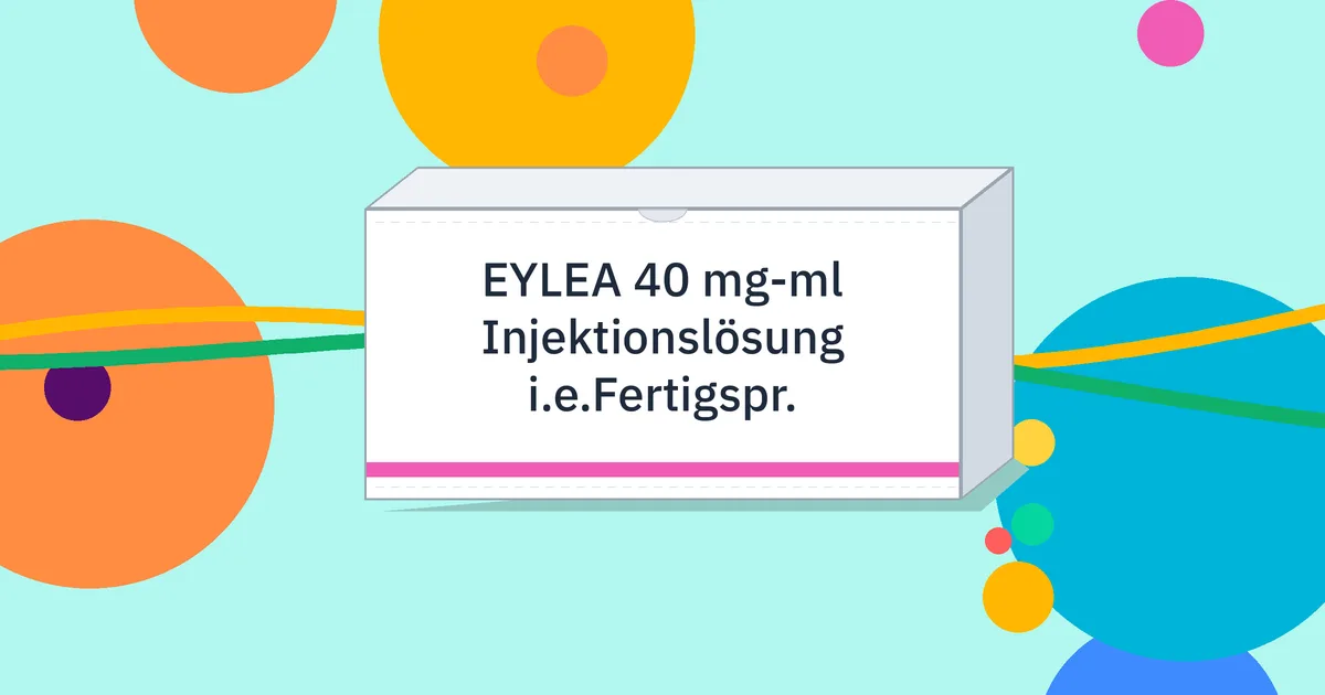 Symbolbild: Packung mit der Aufschrift EYLEA 40 mg-ml Injektionslösung i.e.Fertigspr. (PZN 19690102) – Verfügbarkeit und Bezug in Apotheken in Frankfurt am Main