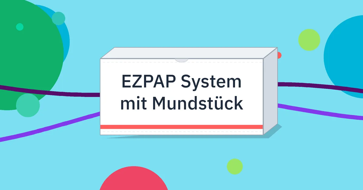 Symbolbild: Packung mit der Aufschrift EZPAP System mit Mundstück (PZN 10915048) – Verfügbarkeit und Bezug in Apotheken in Frankfurt am Main