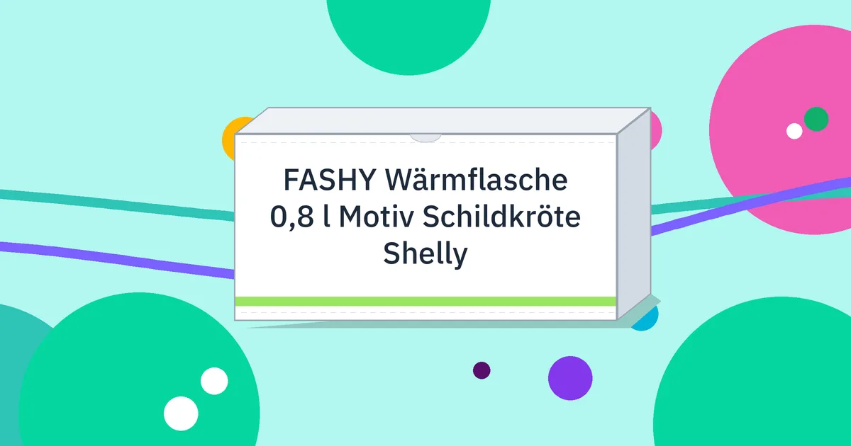 Symbolbild: Packung mit der Aufschrift FASHY Wärmflasche 0,8 l Motiv Schildkröte Shelly (PZN 15573026) – Verfügbarkeit und Bezug in Apotheken in Frankfurt am Main