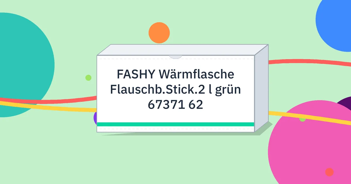 Symbolbild: Packung mit der Aufschrift FASHY Wärmflasche Flauschb.Stick.2 l grün 67371 62 (PZN 17246219) – Verfügbarkeit und Bezug in Apotheken in Frankfurt am Main