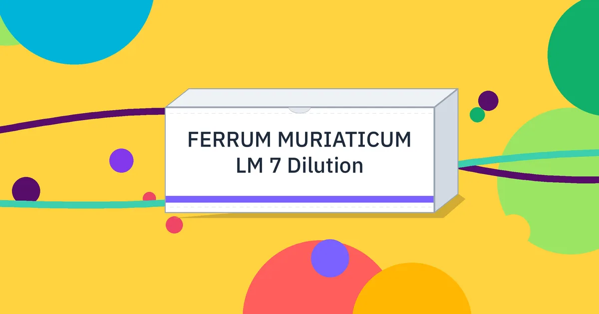 Symbolbild: Packung mit der Aufschrift FERRUM MURIATICUM LM 7 Dilution (PZN 12850672) – Verfügbarkeit und Bezug in Apotheken in Frankfurt am Main