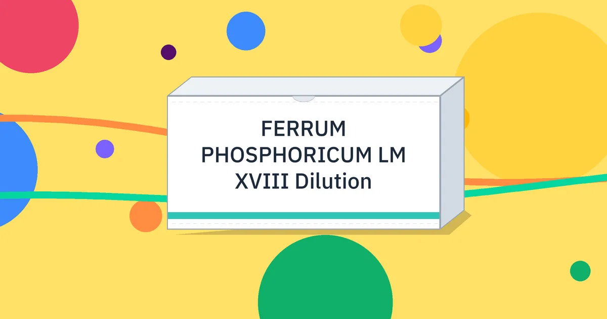 Symbolbild: Packung mit der Aufschrift FERRUM PHOSPHORICUM LM XVIII Dilution (PZN 02668328) – Verfügbarkeit und Bezug in Apotheken in Frankfurt am Main