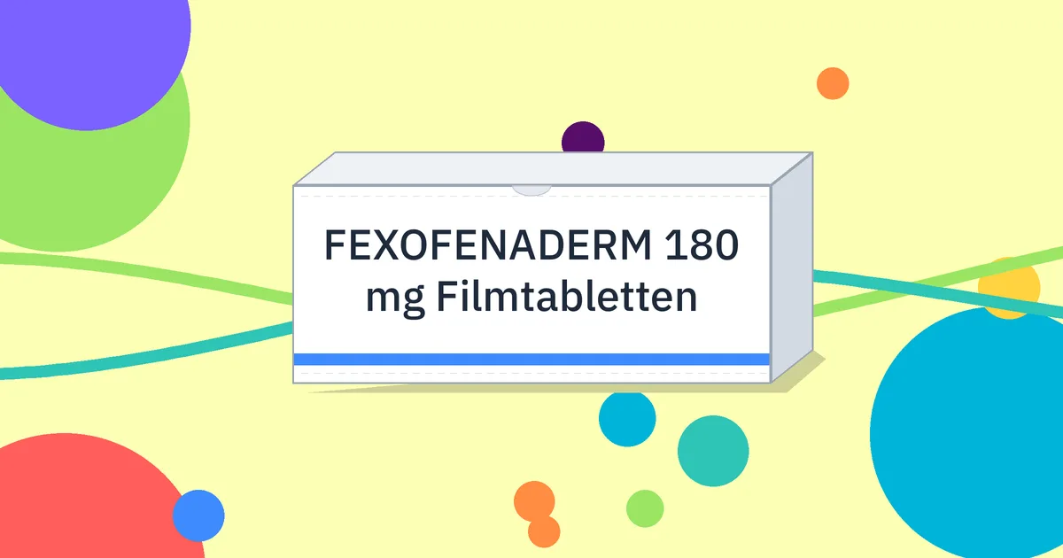 Symbolbild: Packung mit der Aufschrift FEXOFENADERM 180 mg Filmtabletten (PZN 08844186) – Verfügbarkeit und Bezug in Apotheken in Frankfurt am Main