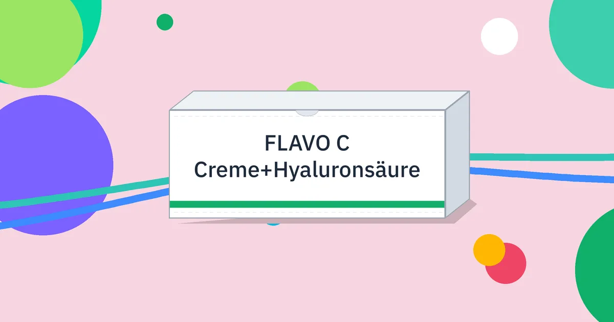 Symbolbild: Packung mit der Aufschrift FLAVO C Creme+Hyaluronsäure (PZN 02063708) – Verfügbarkeit und Bezug in Apotheken in Frankfurt am Main