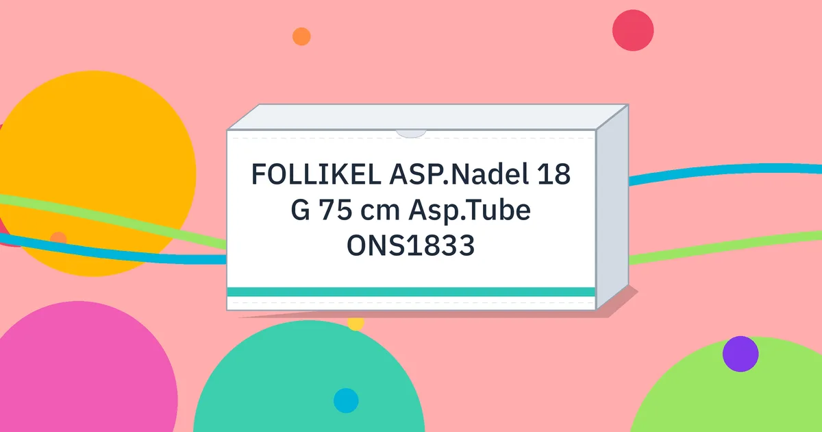 Symbolbild: Packung mit der Aufschrift FOLLIKEL ASP.Nadel 18 G 75 cm Asp.Tube ONS1833 (PZN 19055222) – Verfügbarkeit und Bezug in Apotheken in Frankfurt am Main