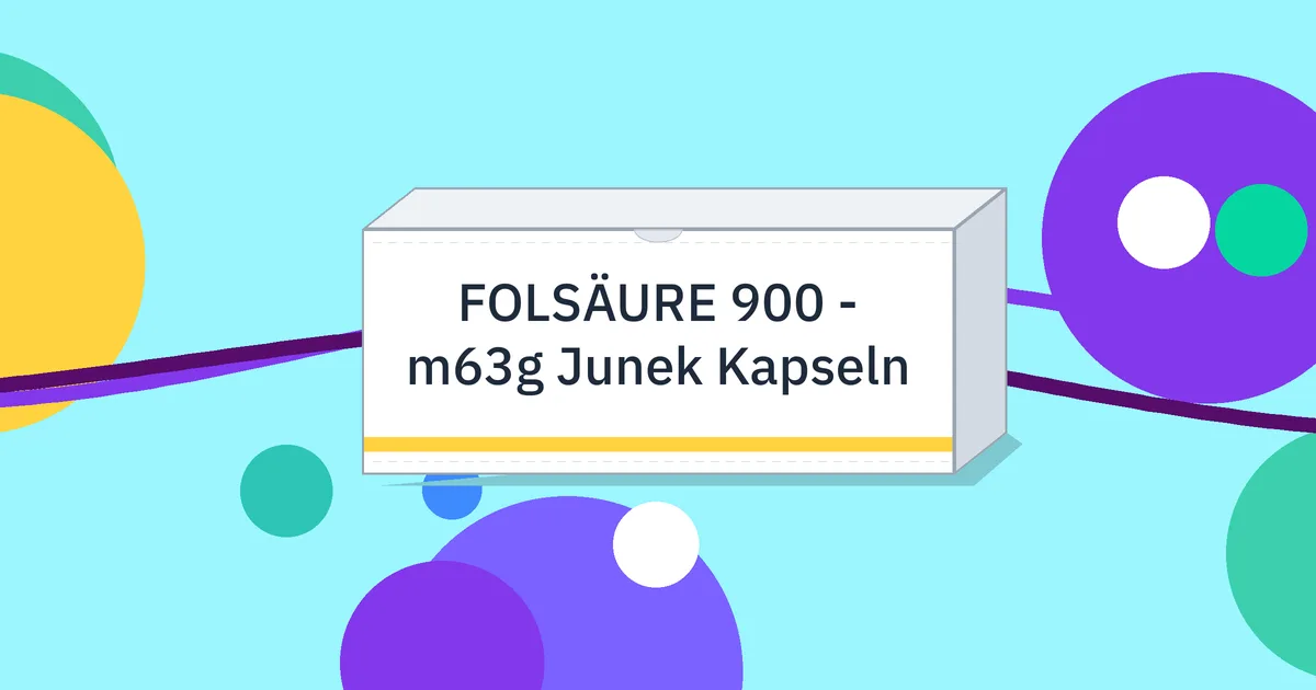 Symbolbild: Packung mit der Aufschrift FOLSÄURE 900 -m63g Junek Kapseln (PZN 04132081) – Verfügbarkeit und Bezug in Apotheken in Frankfurt am Main