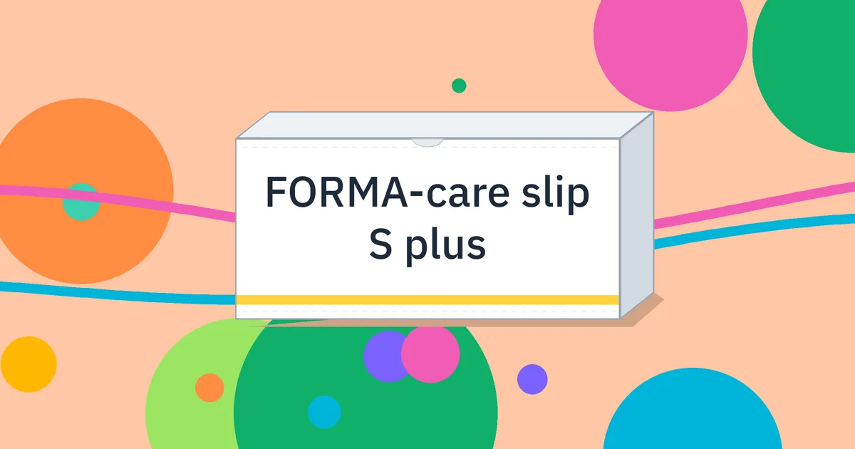 Symbolbild: Packung mit der Aufschrift FORMA-care slip S plus (PZN 02335348) – Verfügbarkeit und Bezug in Apotheken in Frankfurt am Main