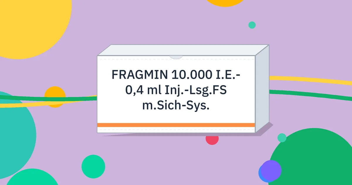 Symbolbild: Packung mit der Aufschrift FRAGMIN 10.000 I.E.-0,4 ml Inj.-Lsg.FS m.Sich-Sys. (PZN 18878944) – Verfügbarkeit und Bezug in Apotheken in Frankfurt am Main