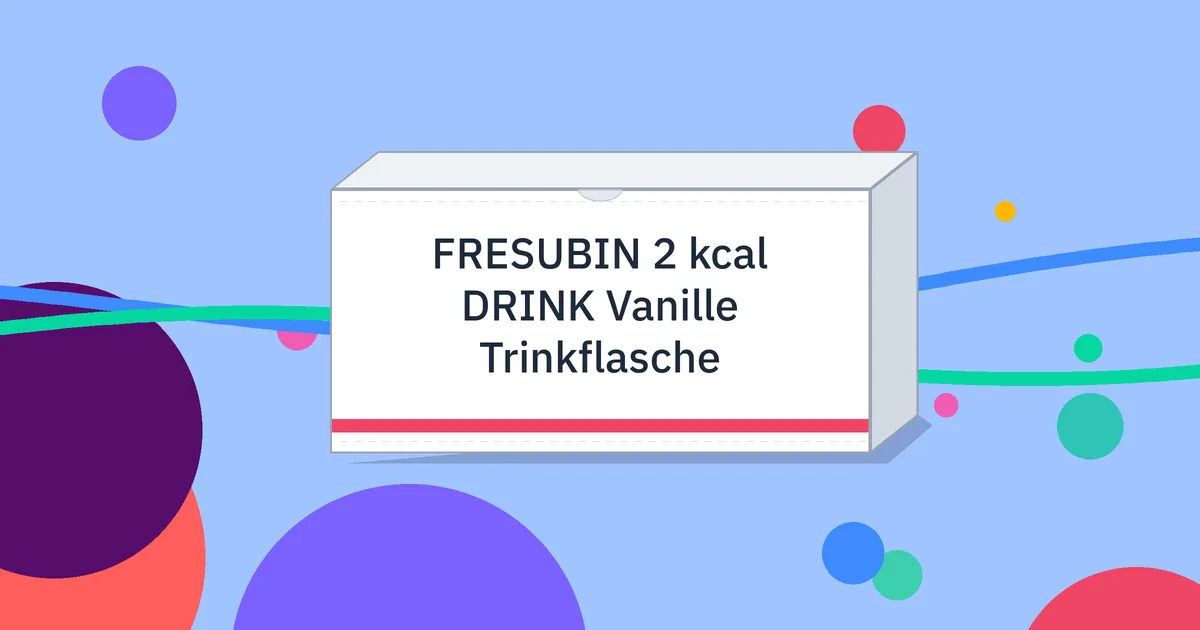 Symbolbild: Packung mit der Aufschrift FRESUBIN 2 kcal DRINK Vanille Trinkflasche (PZN 00063779) – Verfügbarkeit und Bezug in Apotheken in Frankfurt am Main