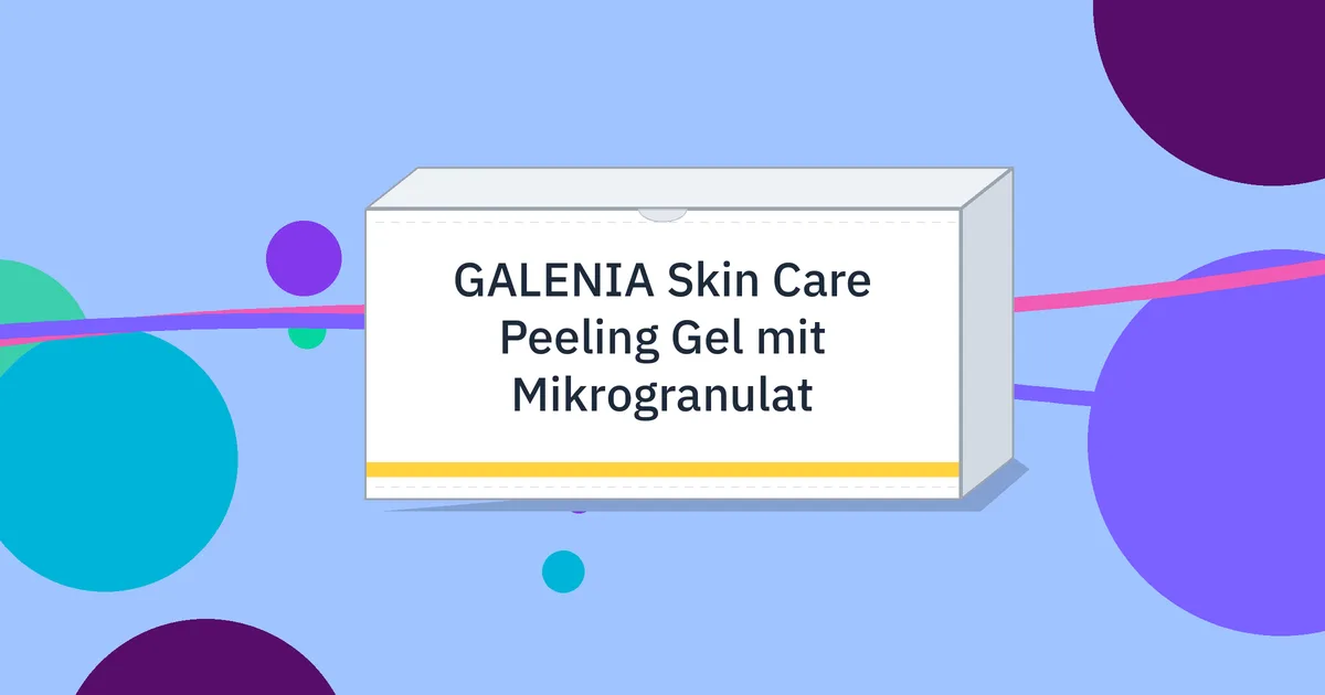 Symbolbild: Packung mit der Aufschrift GALENIA Skin Care Peeling Gel mit Mikrogranulat (PZN 10836082) – Verfügbarkeit und Bezug in Apotheken in Frankfurt am Main