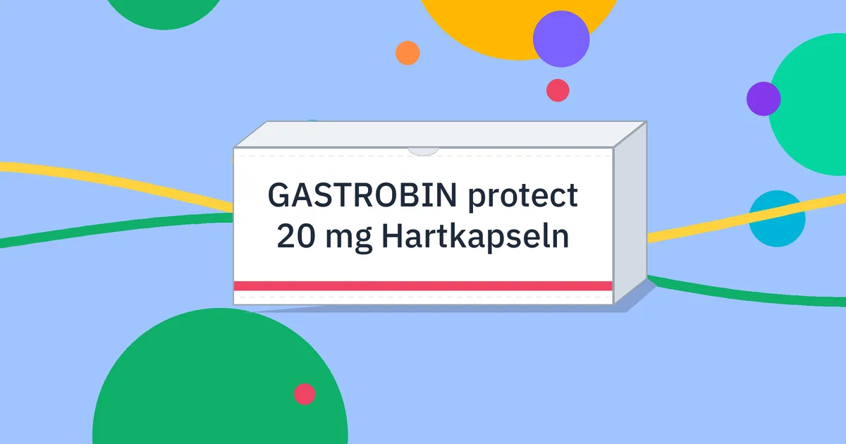 Symbolbild: Packung mit der Aufschrift GASTROBIN protect 20 mg Hartkapseln (PZN 00850514) – Verfügbarkeit und Bezug in Apotheken in Frankfurt am Main