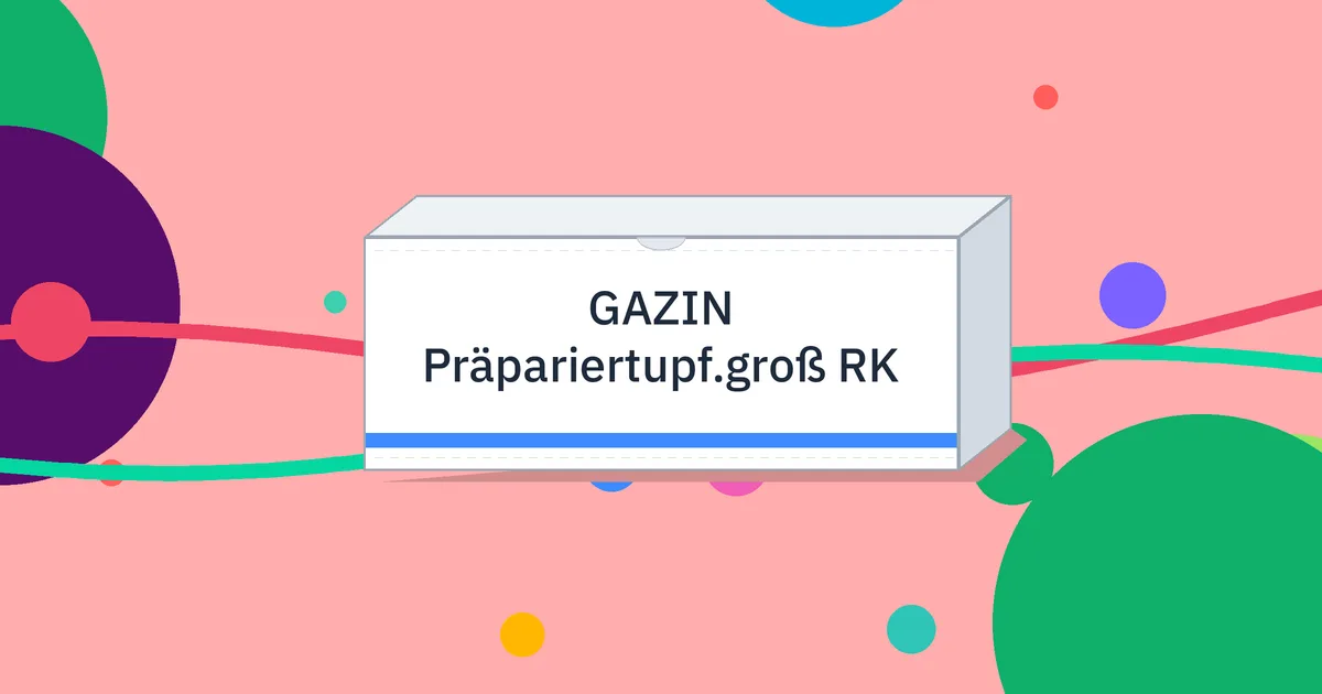 Symbolbild: Packung mit der Aufschrift GAZIN Präpariertupf.groß RK (PZN 01368943) – Verfügbarkeit und Bezug in Apotheken in Frankfurt am Main