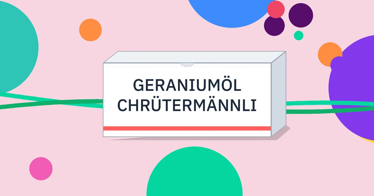 Symbolbild: Packung mit der Aufschrift GERANIUMÖL CHRÜTERMÄNNLI (PZN 07196650) – Verfügbarkeit und Bezug in Apotheken in Frankfurt am Main