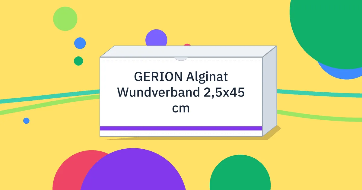 Symbolbild: Packung mit der Aufschrift GERION Alginat Wundverband 2,5x45 cm (PZN 19247140) – Verfügbarkeit und Bezug in Apotheken in Frankfurt am Main