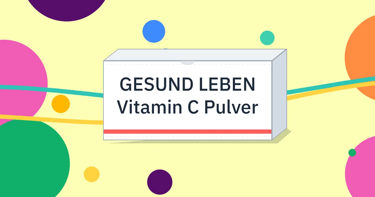 Symbolbild: Packung mit der Aufschrift GESUND LEBEN Vitamin C Pulver (PZN 04984921) – Verfügbarkeit und Bezug in Apotheken in Frankfurt am Main
