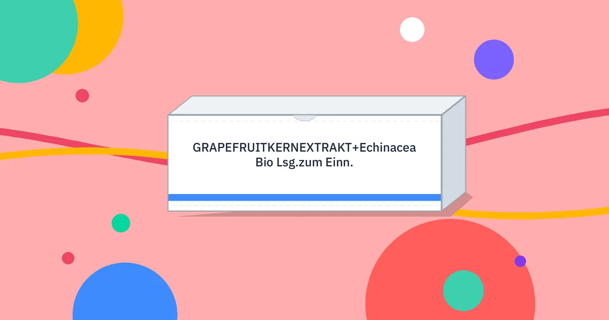 Symbolbild: Packung mit der Aufschrift GRAPEFRUITKERNEXTRAKT+Echinacea Bio Lsg.zum Einn. (PZN 18041991) – Verfügbarkeit und Bezug in Apotheken in Frankfurt am Main