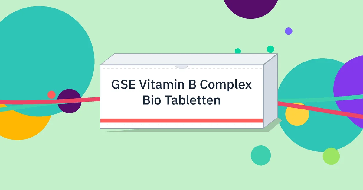 Symbolbild: Packung mit der Aufschrift GSE Vitamin B Complex Bio Tabletten (PZN 11096693) – Verfügbarkeit und Bezug in Apotheken in Frankfurt am Main