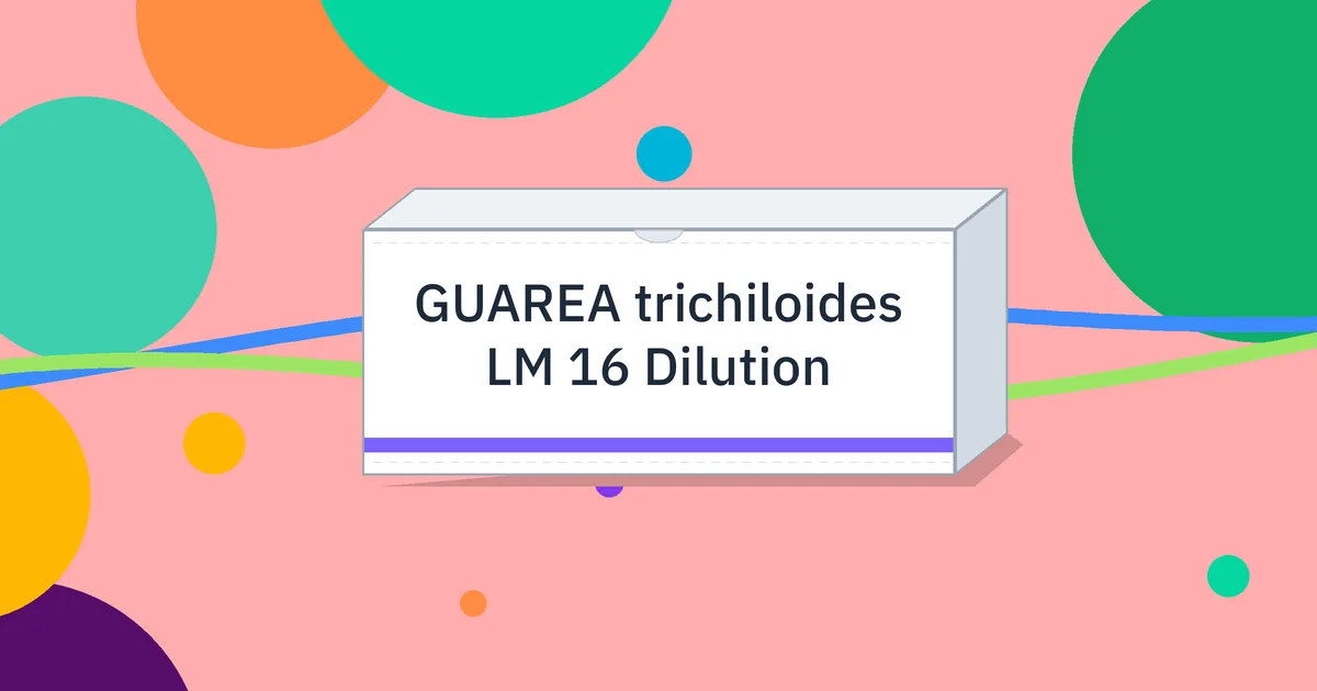 Symbolbild: Packung mit der Aufschrift GUAREA trichiloides LM 16 Dilution (PZN 13548455) – Verfügbarkeit und Bezug in Apotheken in Frankfurt am Main