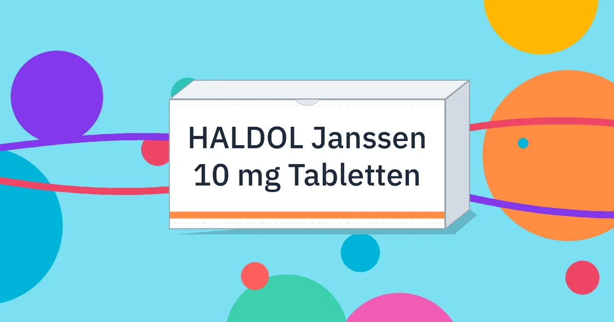 Symbolbild: Packung mit der Aufschrift HALDOL Janssen 10 mg Tabletten (PZN 02084432) – Verfügbarkeit und Bezug in Apotheken in Frankfurt am Main