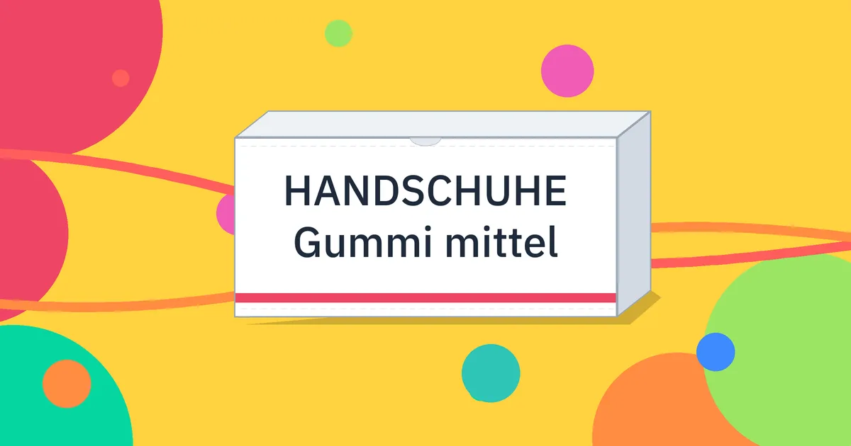 Symbolbild: Packung mit der Aufschrift HANDSCHUHE Gummi mittel (PZN 04838651) – Verfügbarkeit und Bezug in Apotheken in Frankfurt am Main