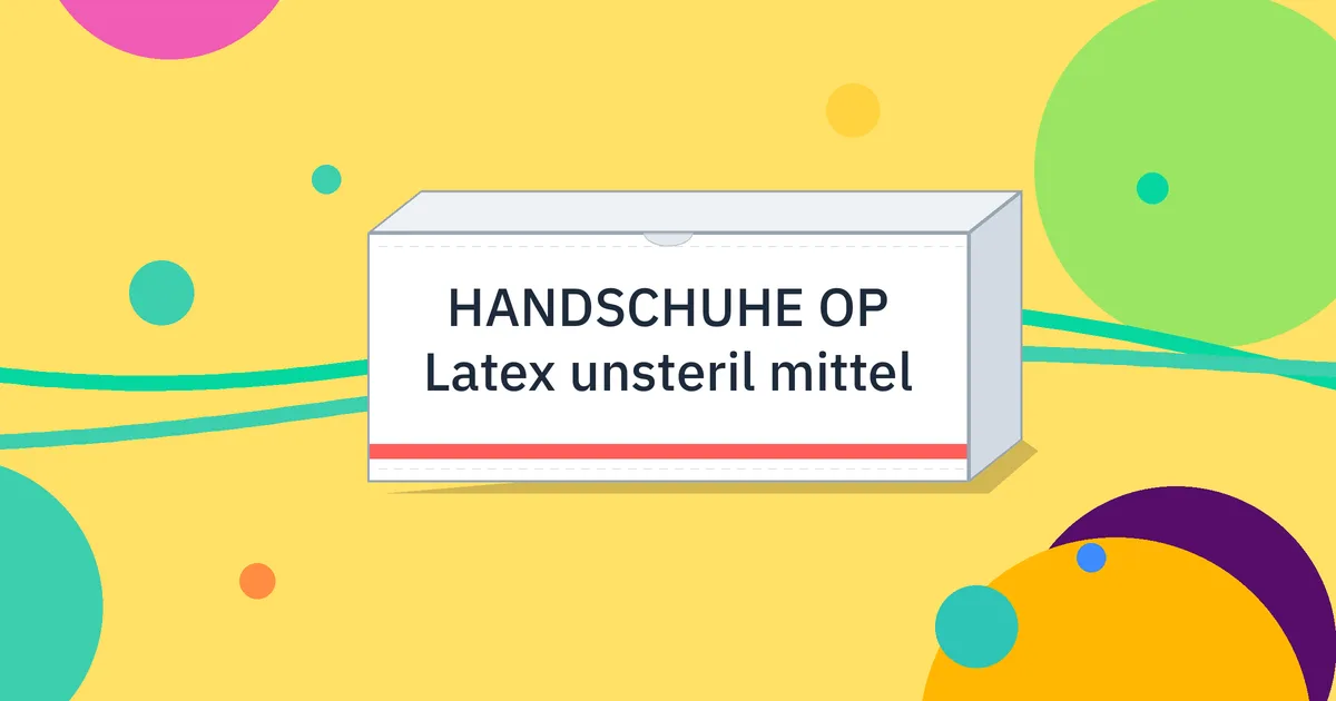 Symbolbild: Packung mit der Aufschrift HANDSCHUHE OP Latex unsteril mittel (PZN 03163777) – Verfügbarkeit und Bezug in Apotheken in Frankfurt am Main