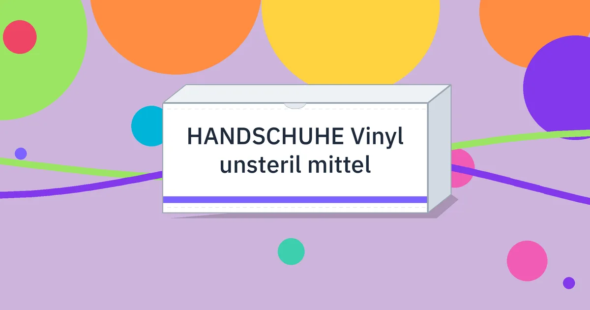 Symbolbild: Packung mit der Aufschrift HANDSCHUHE Vinyl unsteril mittel (PZN 06877477) – Verfügbarkeit und Bezug in Apotheken in Frankfurt am Main