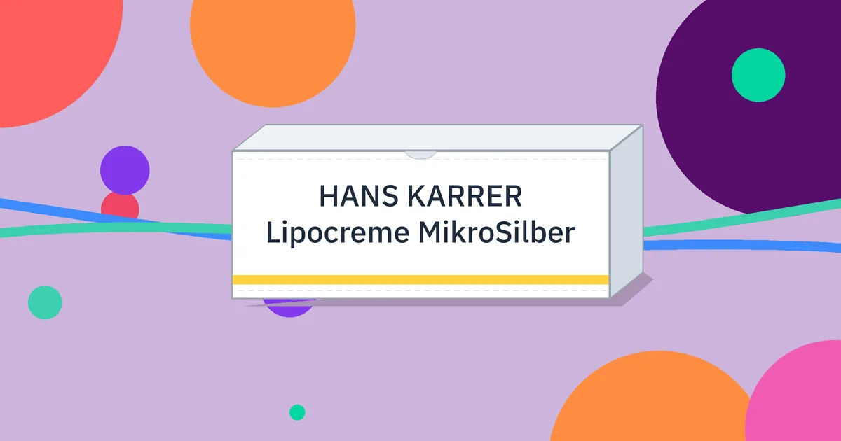 Symbolbild: Packung mit der Aufschrift HANS KARRER Lipocreme MikroSilber (PZN 09636567) – Verfügbarkeit und Bezug in Apotheken in Frankfurt am Main