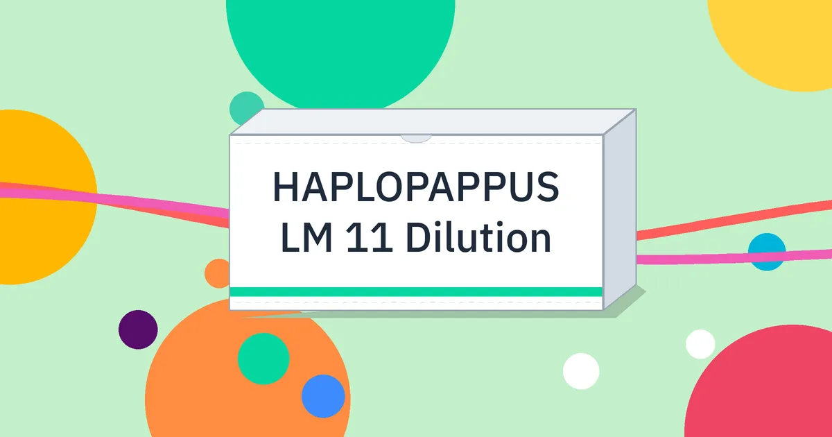 Symbolbild: Packung mit der Aufschrift HAPLOPAPPUS LM 11 Dilution (PZN 12884837) – Verfügbarkeit und Bezug in Apotheken in Frankfurt am Main