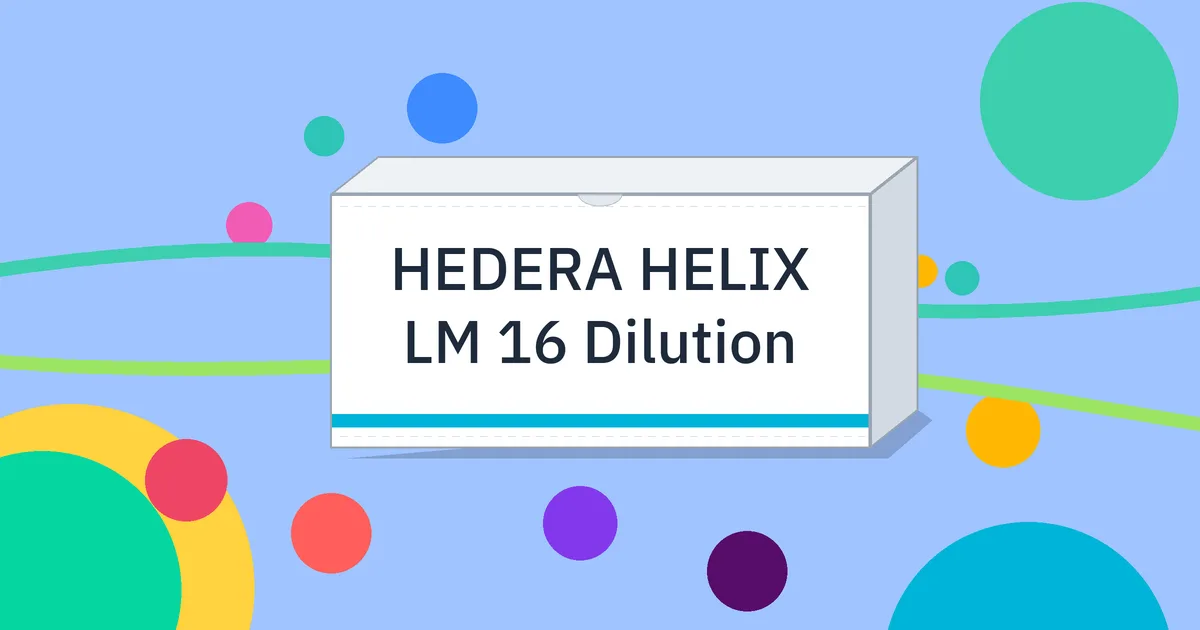 Symbolbild: Packung mit der Aufschrift HEDERA HELIX LM 16 Dilution (PZN 12885392) – Verfügbarkeit und Bezug in Apotheken in Frankfurt am Main