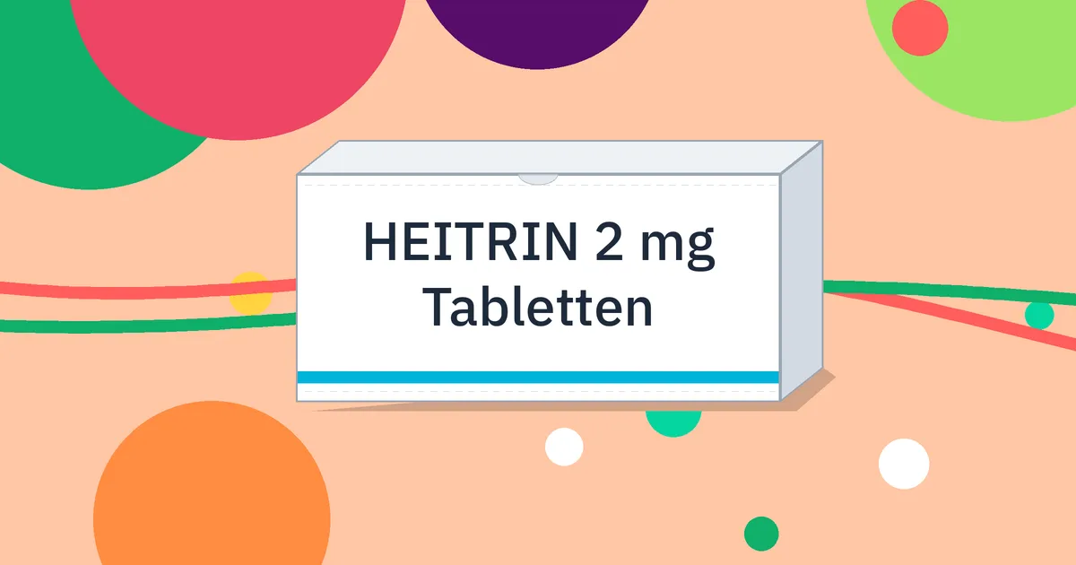 Symbolbild: Packung mit der Aufschrift HEITRIN 2 mg Tabletten (PZN 03000756) – Verfügbarkeit und Bezug in Apotheken in Frankfurt am Main