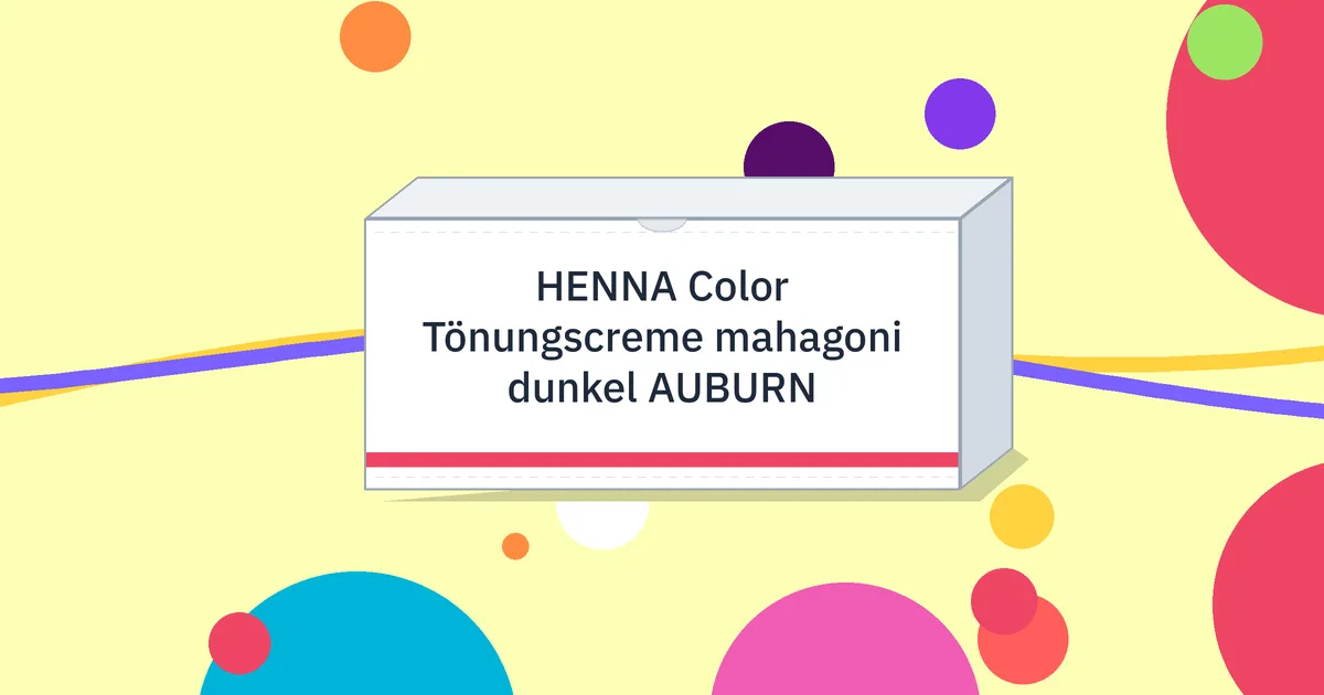 Symbolbild: Packung mit der Aufschrift HENNA Color Tönungscreme mahagoni dunkel AUBURN (PZN 09940905) – Verfügbarkeit und Bezug in Apotheken in Frankfurt am Main