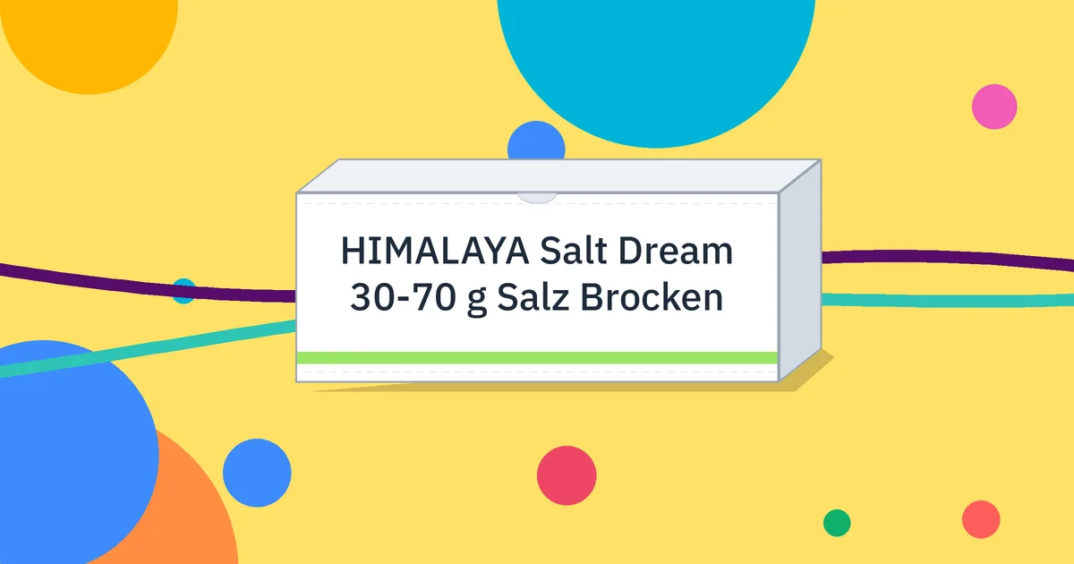 Symbolbild: Packung mit der Aufschrift HIMALAYA Salt Dream 30-70 g Salz Brocken (PZN 10304528) – Verfügbarkeit und Bezug in Apotheken in Frankfurt am Main