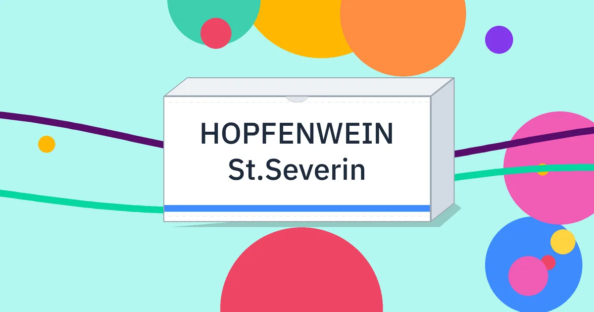 Symbolbild: Packung mit der Aufschrift HOPFENWEIN St.Severin (PZN 11321983) – Verfügbarkeit und Bezug in Apotheken in Frankfurt am Main