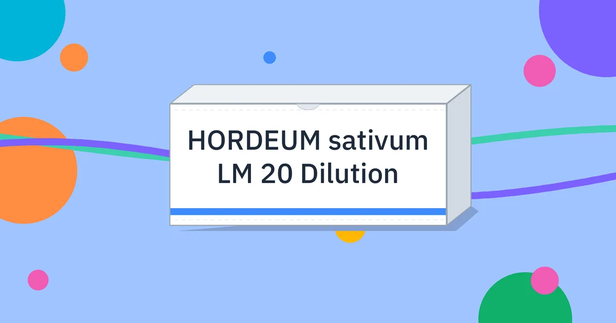 Symbolbild: Packung mit der Aufschrift HORDEUM sativum LM 20 Dilution (PZN 13555952) – Verfügbarkeit und Bezug in Apotheken in Frankfurt am Main