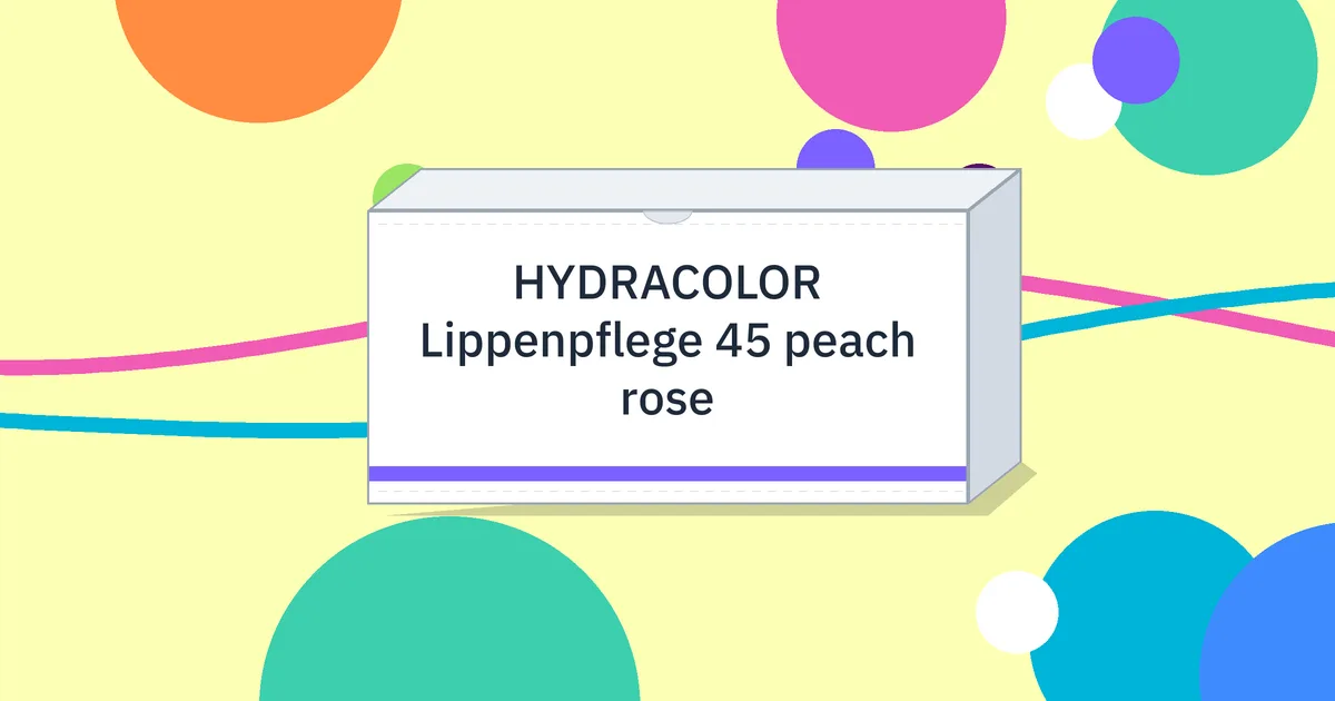 Symbolbild: Packung mit der Aufschrift HYDRACOLOR Lippenpflege 45 peach rose (PZN 10178213) – Verfügbarkeit und Bezug in Apotheken in Frankfurt am Main