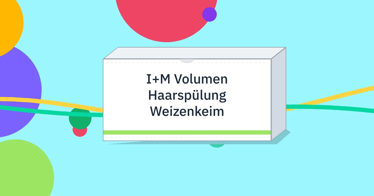 Symbolbild: Packung mit der Aufschrift I+M Volumen Haarspülung Weizenkeim (PZN 07241014) – Verfügbarkeit und Bezug in Apotheken in Frankfurt am Main