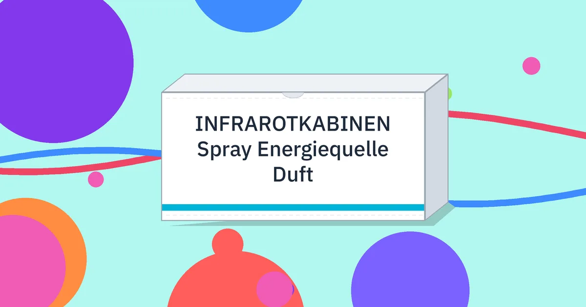 Symbolbild: Packung mit der Aufschrift INFRAROTKABINEN Spray Energiequelle Duft (PZN 20032893) – Verfügbarkeit und Bezug in Apotheken in Frankfurt am Main