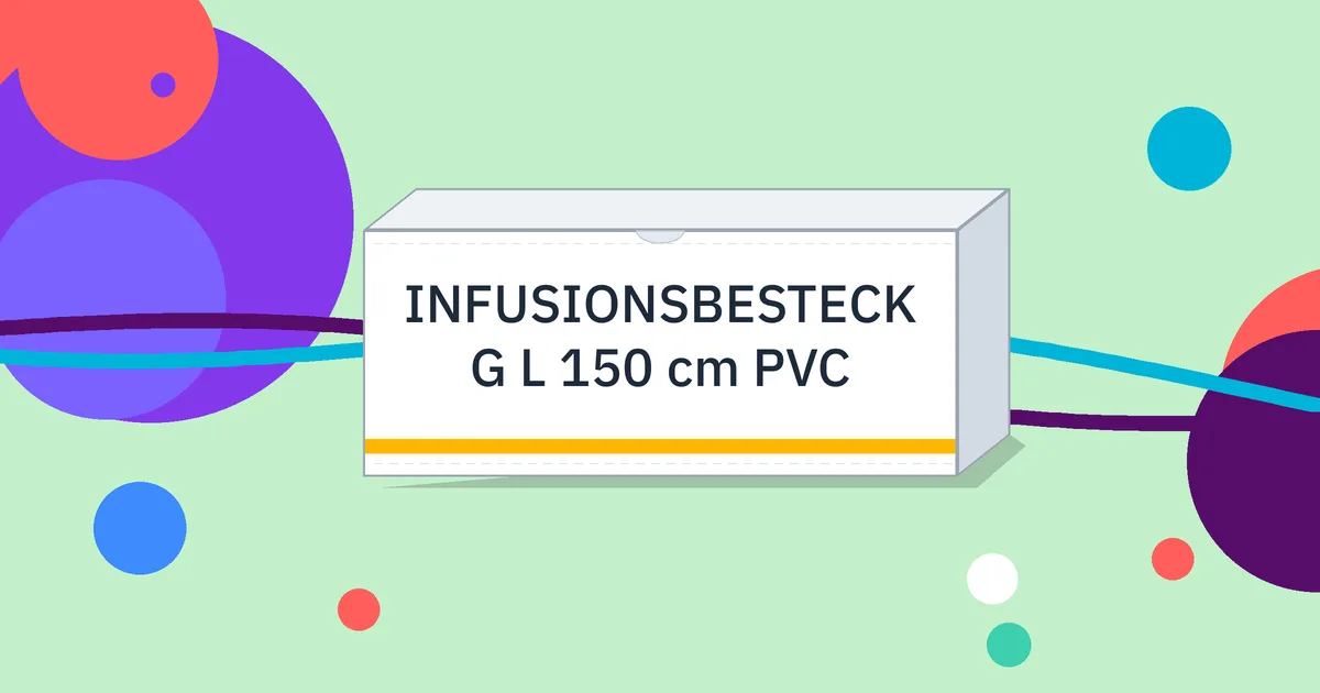 Symbolbild: Packung mit der Aufschrift INFUSIONSBESTECK G L 150 cm PVC (PZN 00950902) – Verfügbarkeit und Bezug in Apotheken in Frankfurt am Main