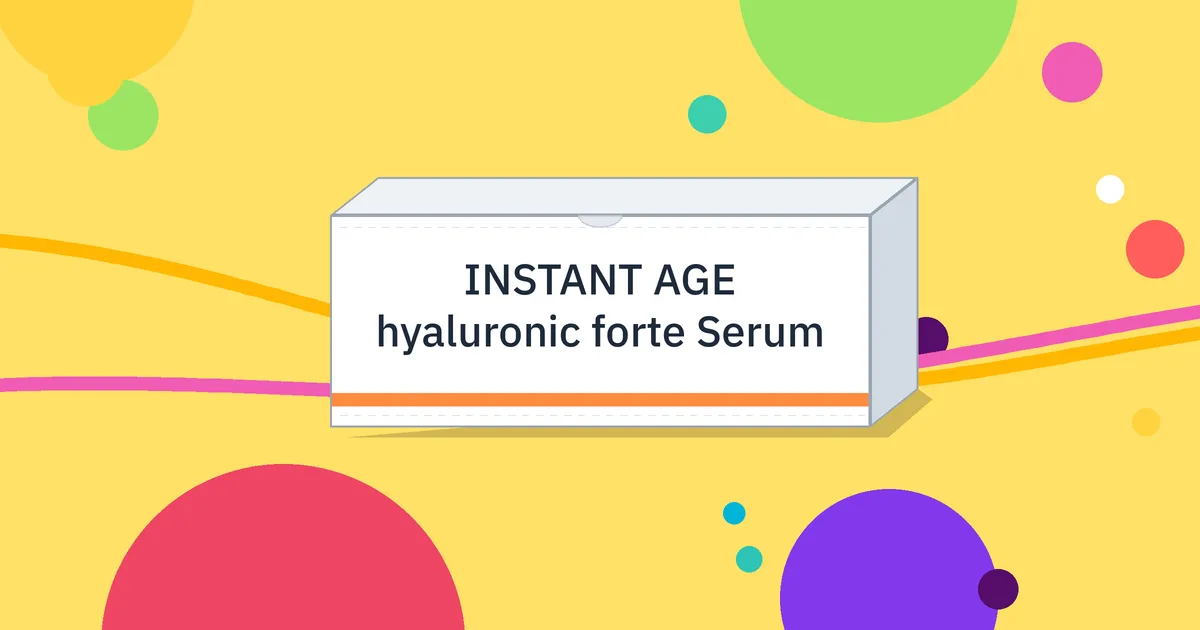 Symbolbild: Packung mit der Aufschrift INSTANT AGE hyaluronic forte Serum (PZN 11351493) – Verfügbarkeit und Bezug in Apotheken in Frankfurt am Main