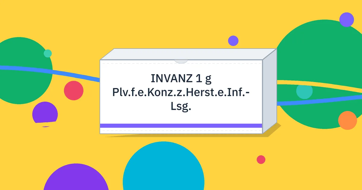 Symbolbild: Packung mit der Aufschrift INVANZ 1 g Plv.f.e.Konz.z.Herst.e.Inf.-Lsg. (PZN 16507706) – Verfügbarkeit und Bezug in Apotheken in Frankfurt am Main