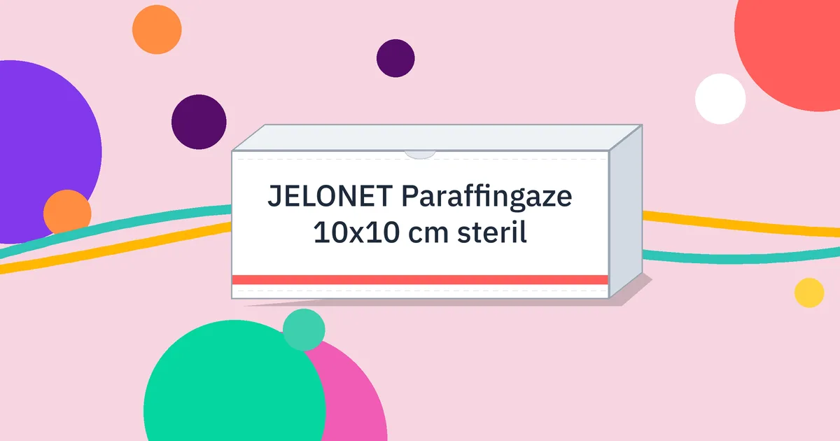 Symbolbild: Packung mit der Aufschrift JELONET Paraffingaze 10x10 cm steril (PZN 16156477) – Verfügbarkeit und Bezug in Apotheken in Frankfurt am Main