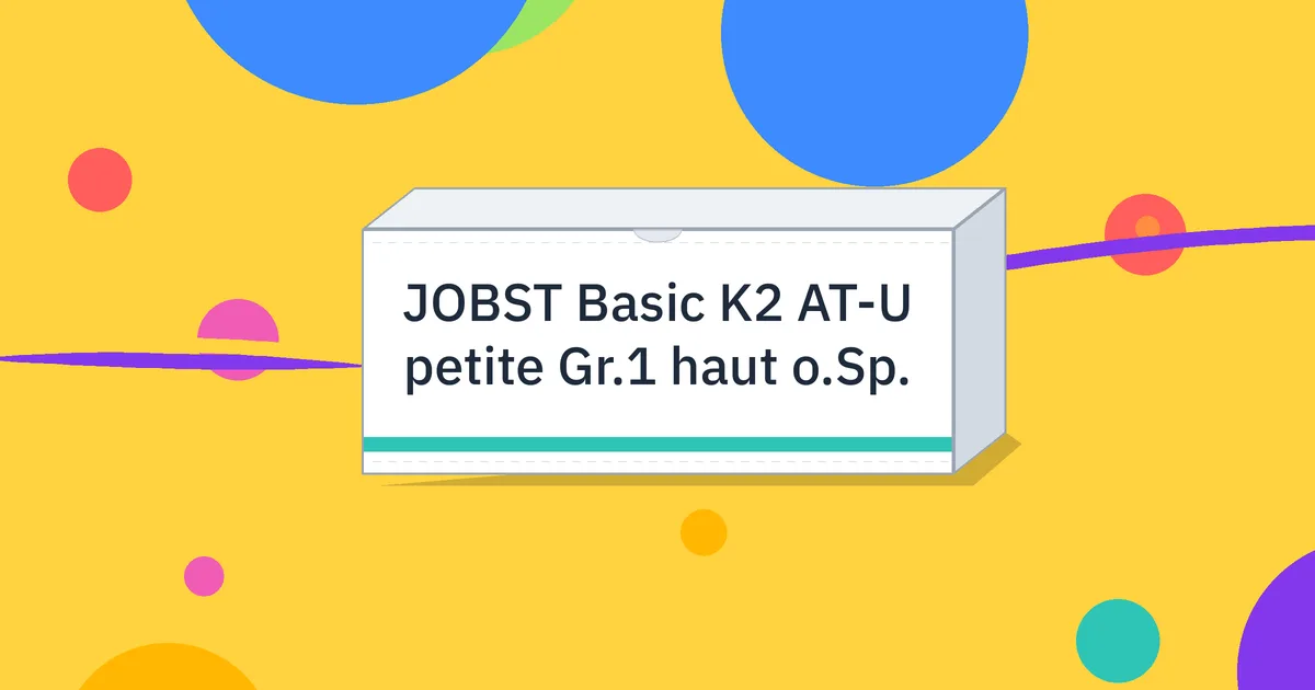 Symbolbild: Packung mit der Aufschrift JOBST Basic K2 AT-U petite Gr.1 haut o.Sp. (PZN 13060570) – Verfügbarkeit und Bezug in Apotheken in Frankfurt am Main
