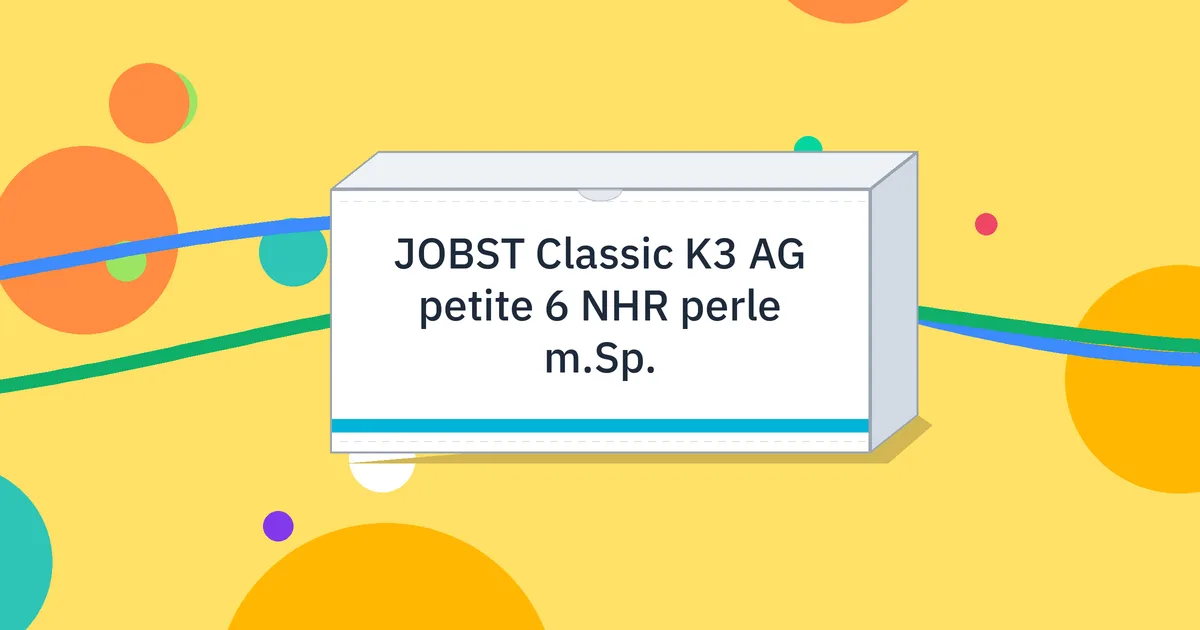 Symbolbild: Packung mit der Aufschrift JOBST Classic K3 AG petite 6 NHR perle m.Sp. (PZN 13072515) – Verfügbarkeit und Bezug in Apotheken in Frankfurt am Main