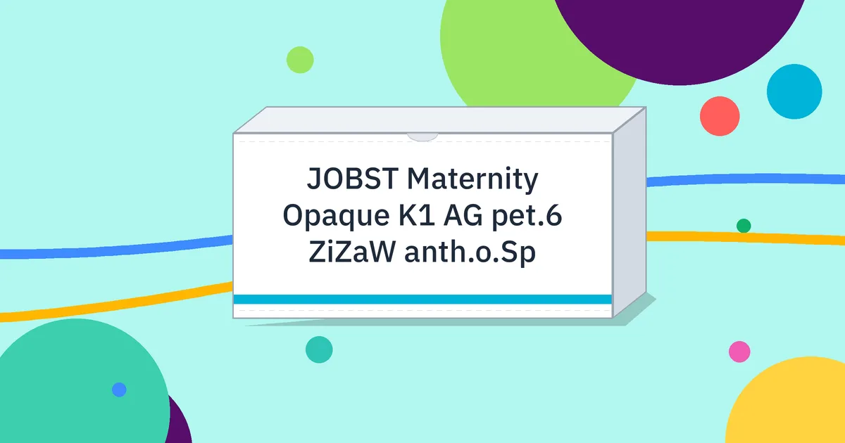 Symbolbild: Packung mit der Aufschrift JOBST Maternity Opaque K1 AG pet.6 ZiZaW anth.o.Sp (PZN 15855061) – Verfügbarkeit und Bezug in Apotheken in Frankfurt am Main