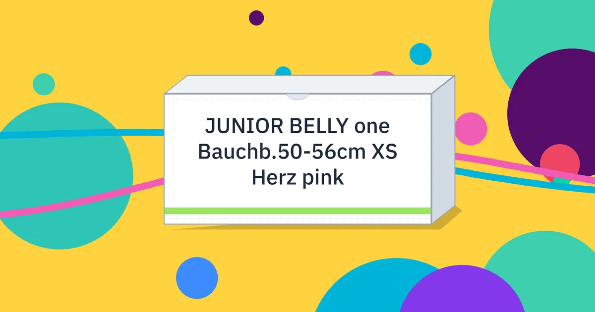 Symbolbild: Packung mit der Aufschrift JUNIOR BELLY one Bauchb.50-56cm XS Herz pink (PZN 13247742) – Verfügbarkeit und Bezug in Apotheken in Frankfurt am Main