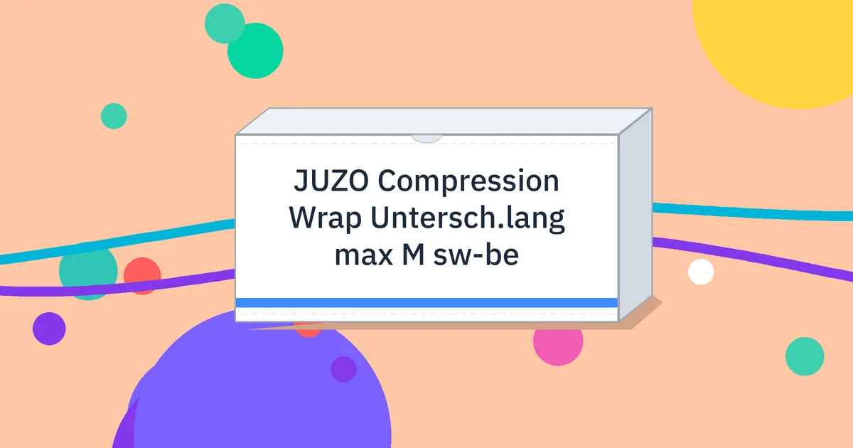 Symbolbild: Packung mit der Aufschrift JUZO Compression Wrap Untersch.lang max M sw-be (PZN 13580453) – Verfügbarkeit und Bezug in Apotheken in Frankfurt am Main