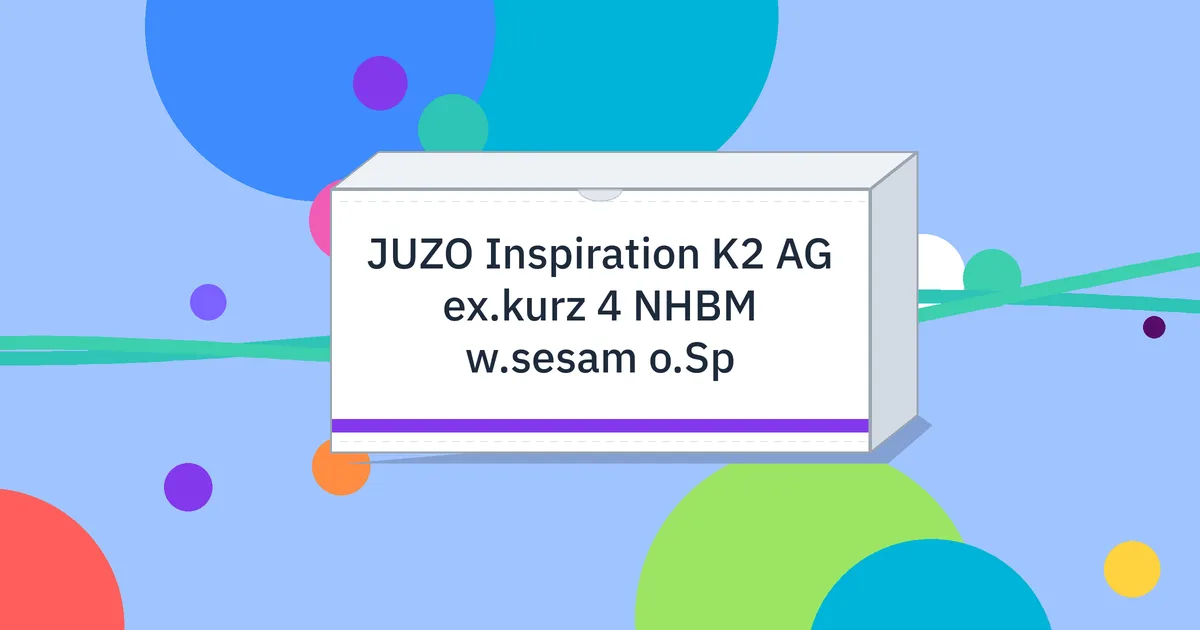 Symbolbild: Packung mit der Aufschrift JUZO Inspiration K2 AG ex.kurz 4 NHBM w.sesam o.Sp (PZN 14963920) – Verfügbarkeit und Bezug in Apotheken in Frankfurt am Main