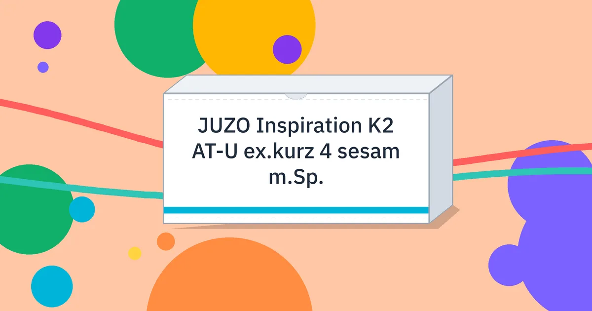 Symbolbild: Packung mit der Aufschrift JUZO Inspiration K2 AT-U ex.kurz 4 sesam m.Sp. (PZN 14952566) – Verfügbarkeit und Bezug in Apotheken in Frankfurt am Main