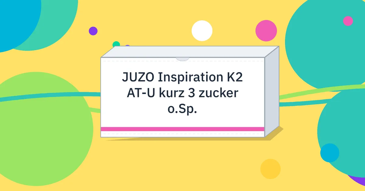 Symbolbild: Packung mit der Aufschrift JUZO Inspiration K2 AT-U kurz 3 zucker o.Sp. (PZN 14929099) – Verfügbarkeit und Bezug in Apotheken in Frankfurt am Main