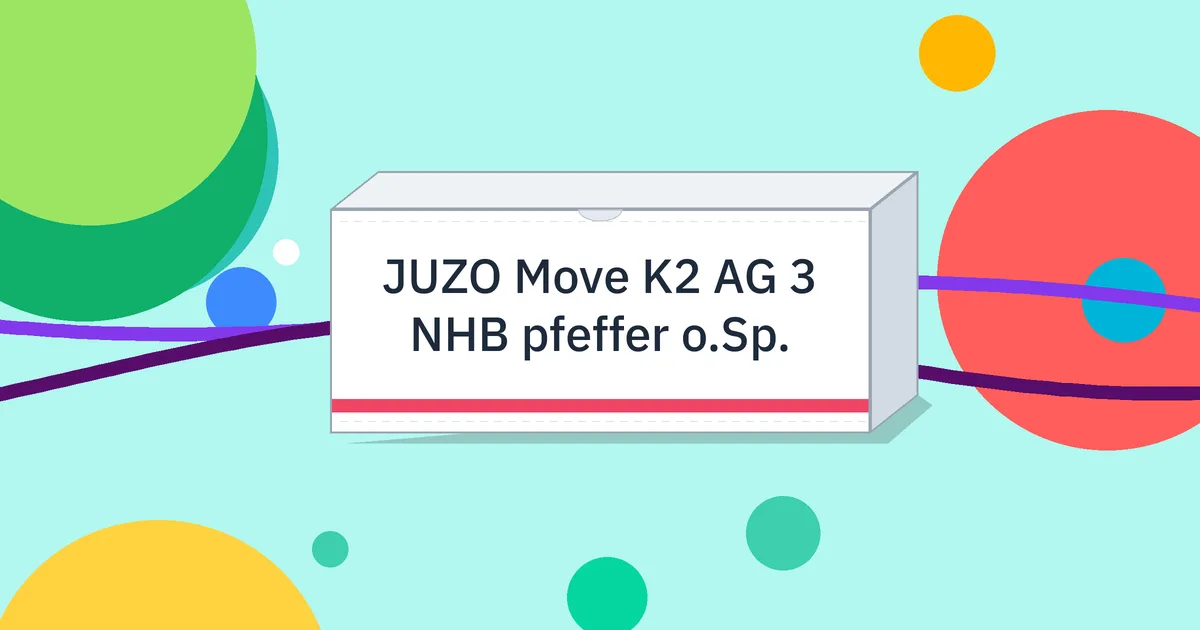 Symbolbild: Packung mit der Aufschrift JUZO Move K2 AG 3 NHB pfeffer o.Sp. (PZN 16638762) – Verfügbarkeit und Bezug in Apotheken in Frankfurt am Main